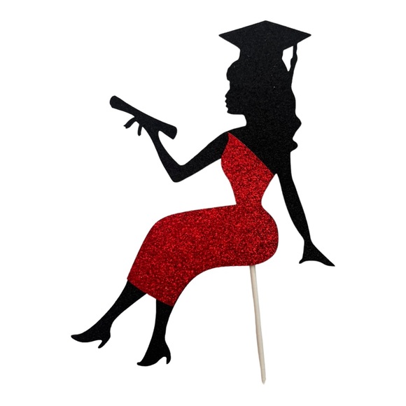 Party Supplies | Red Dress Graduation Cake Topper | Poshmark